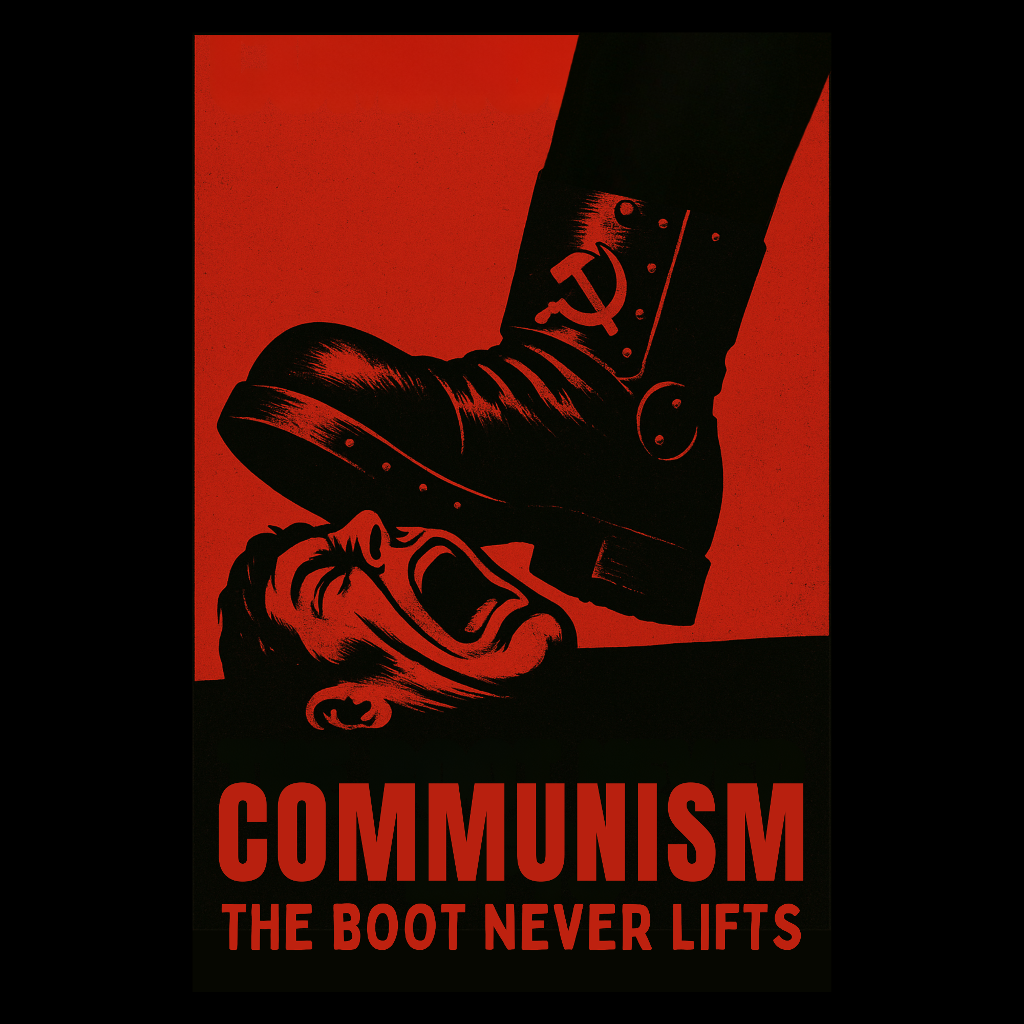 LIMITED EDITION: Communism, The Boot Never Lifts – Red Menace Supply Co.